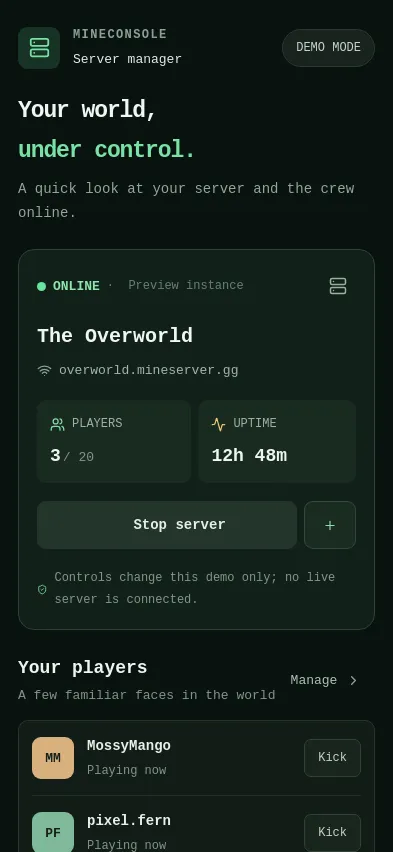 MineServer Manager