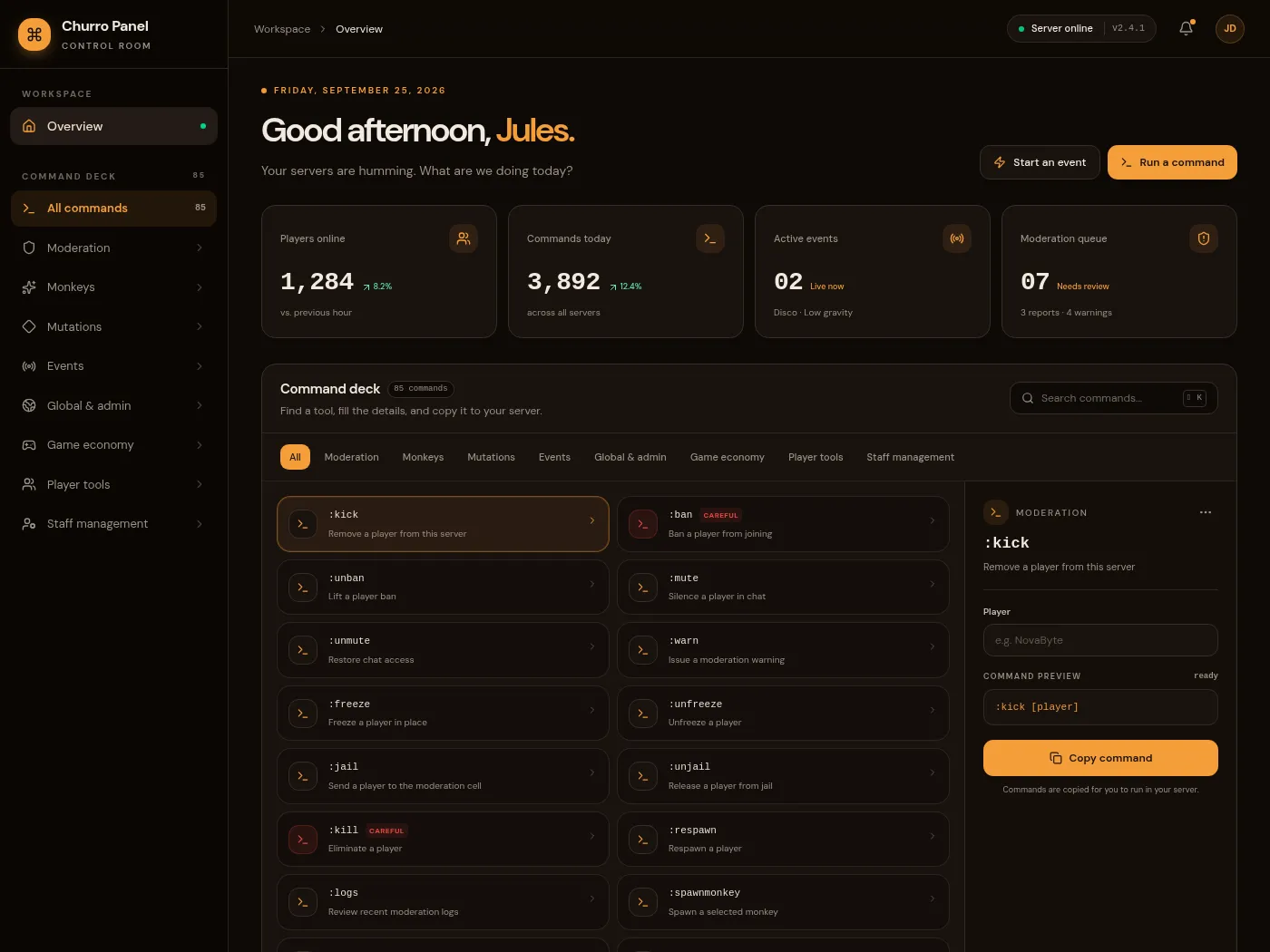 Churro Panel Admin Suite