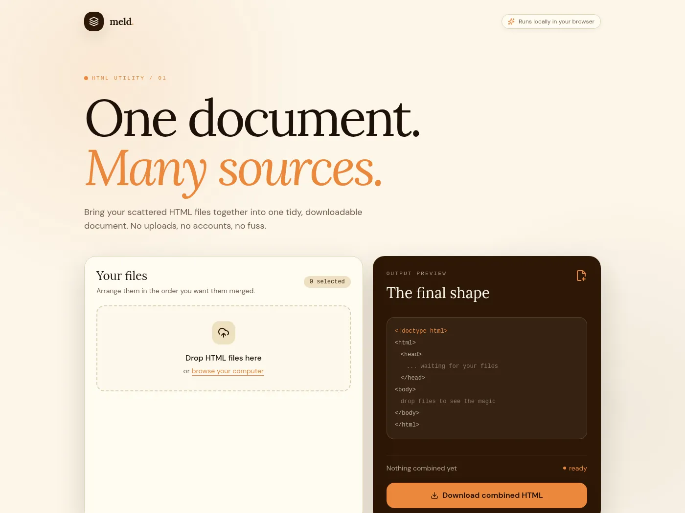 HTML Combiner Tool
