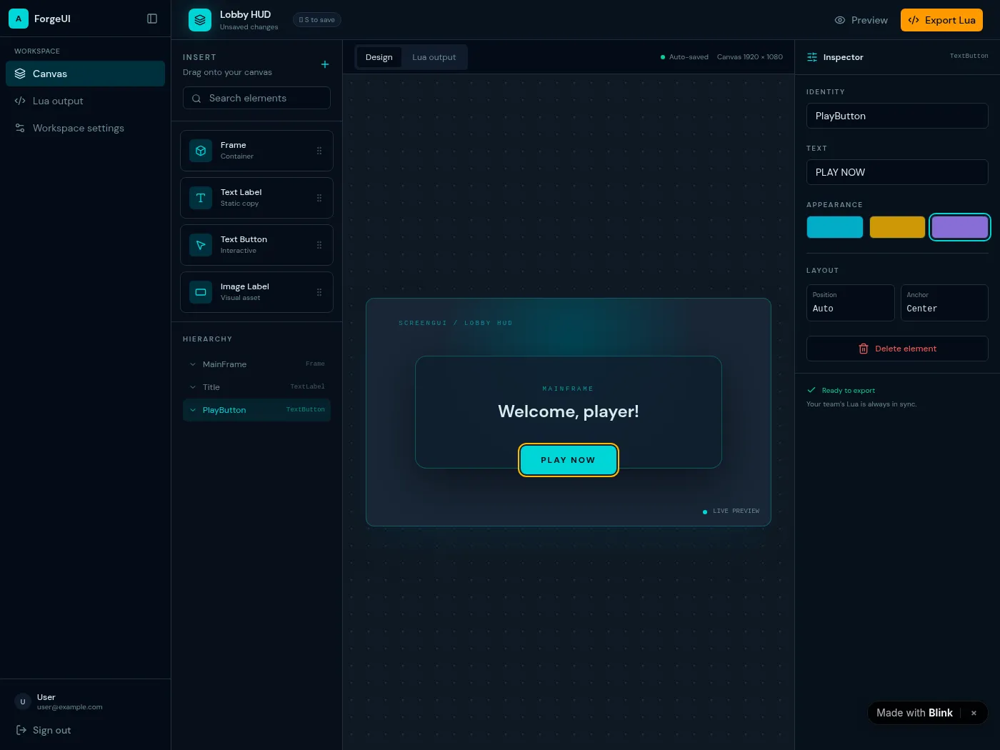 Roblox GUI Designer
