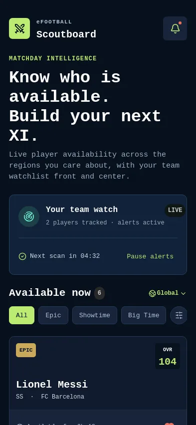 eFootball Player Tracker
