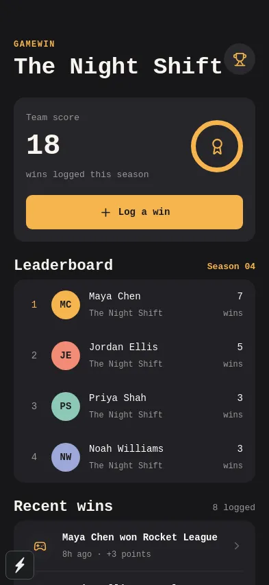 GameWin Tracker