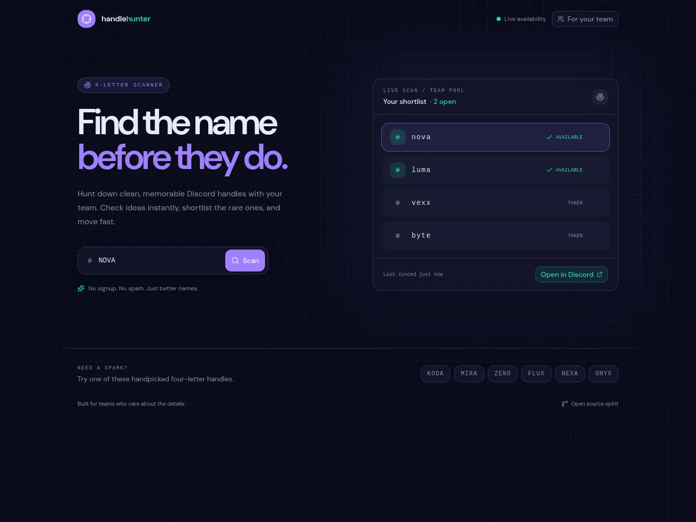 Discord Handle Hunter