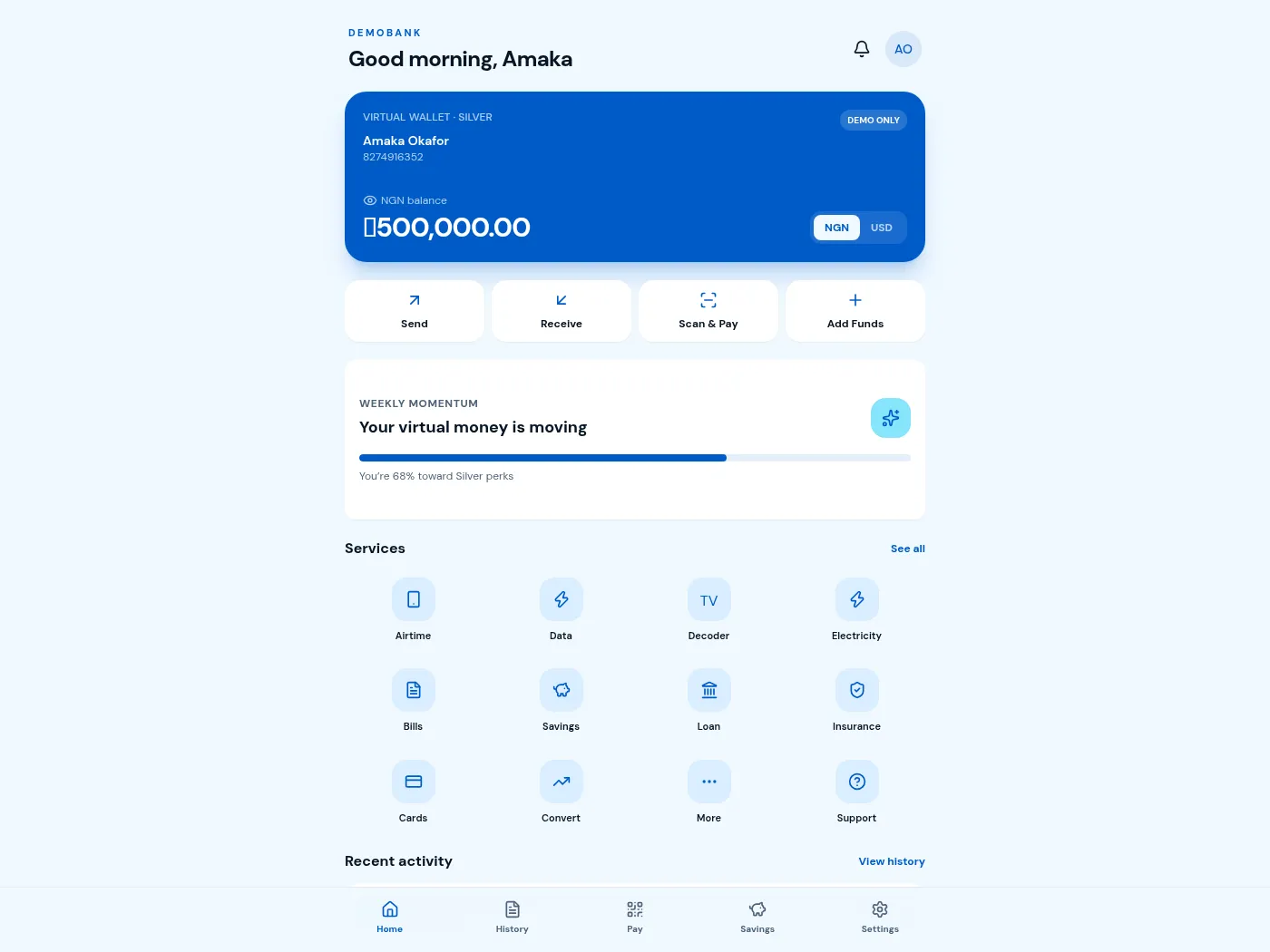 DemoBank Virtual Banking Game