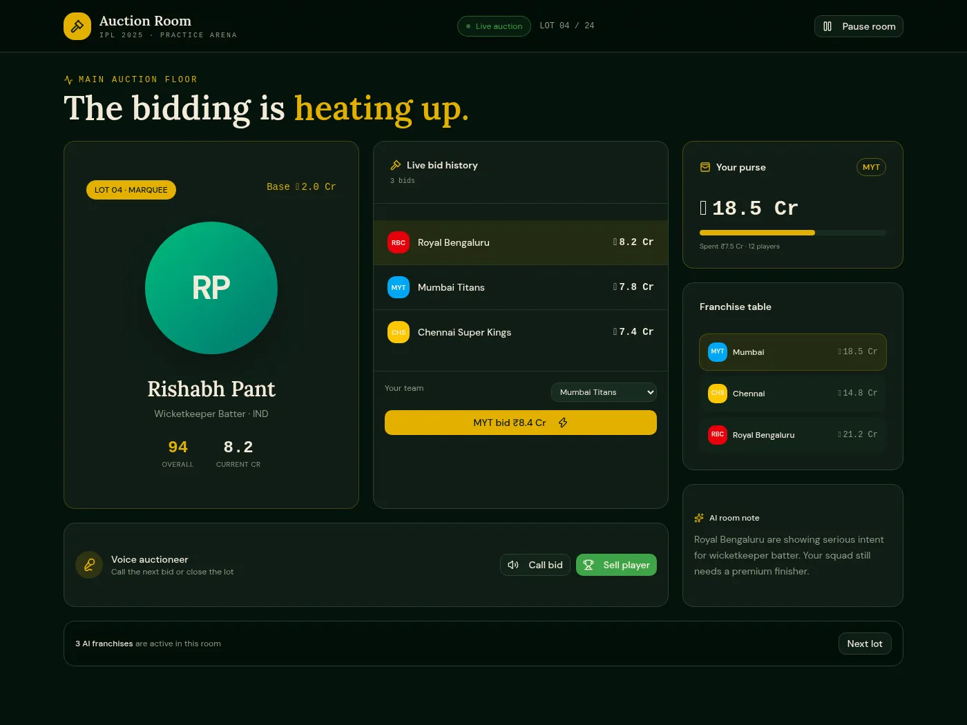 IPL Auction Simulator AI