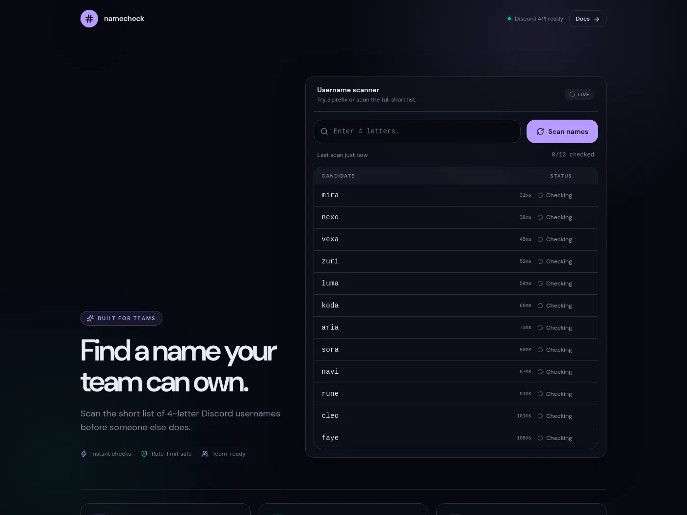 Discord Name Scanner