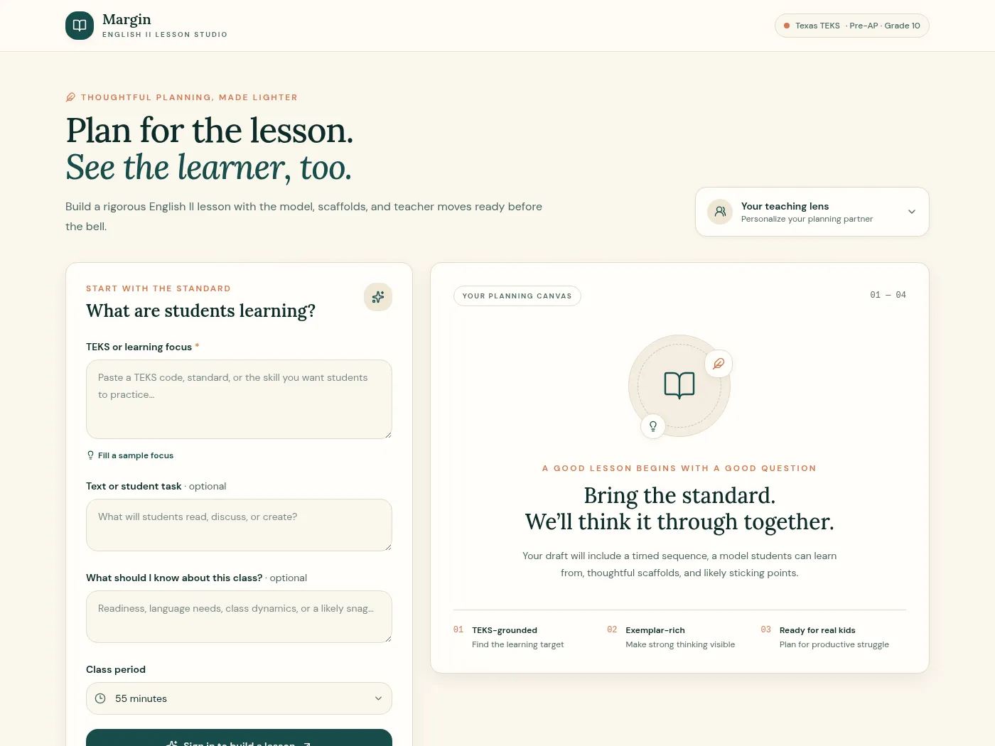 TEKS Lesson Builder