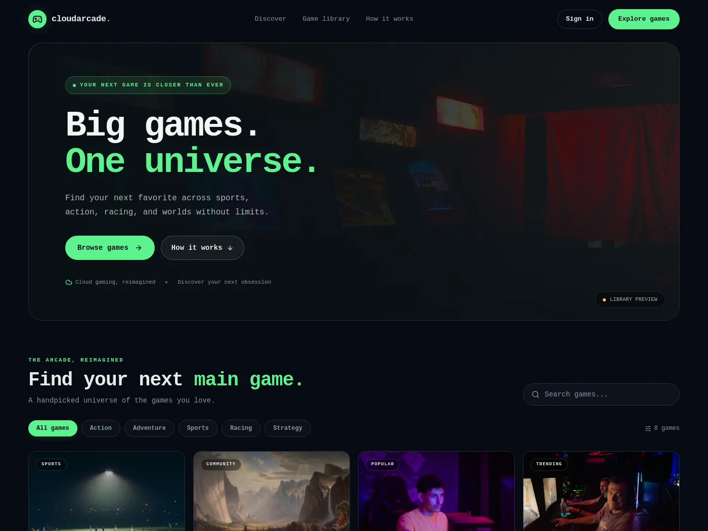 CloudArcade Universe