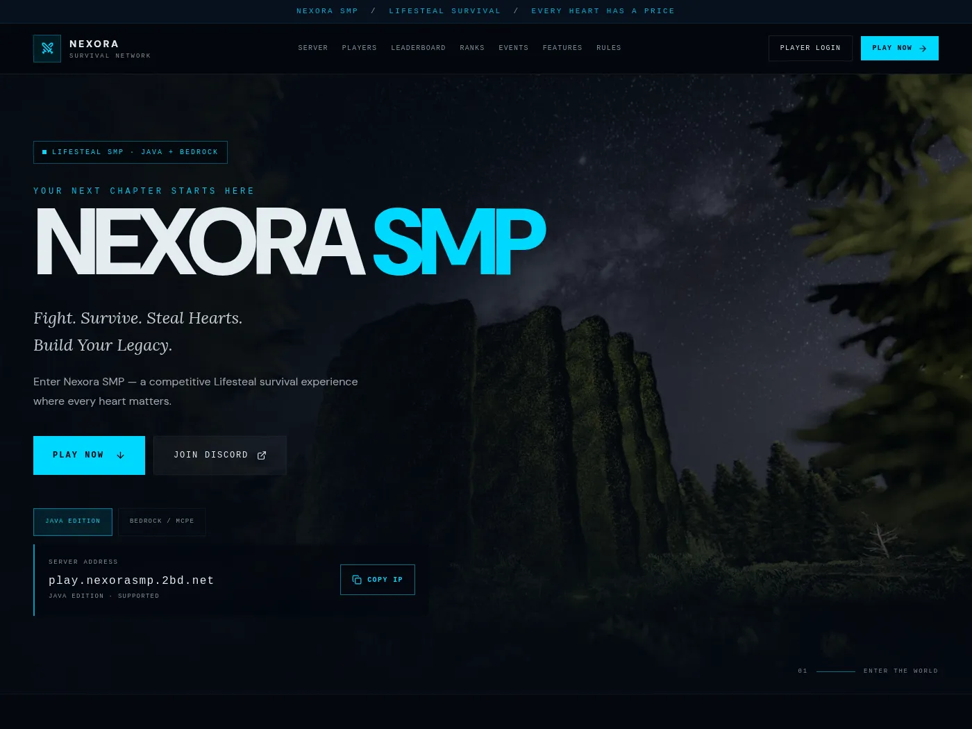 Nexora SMP Portal