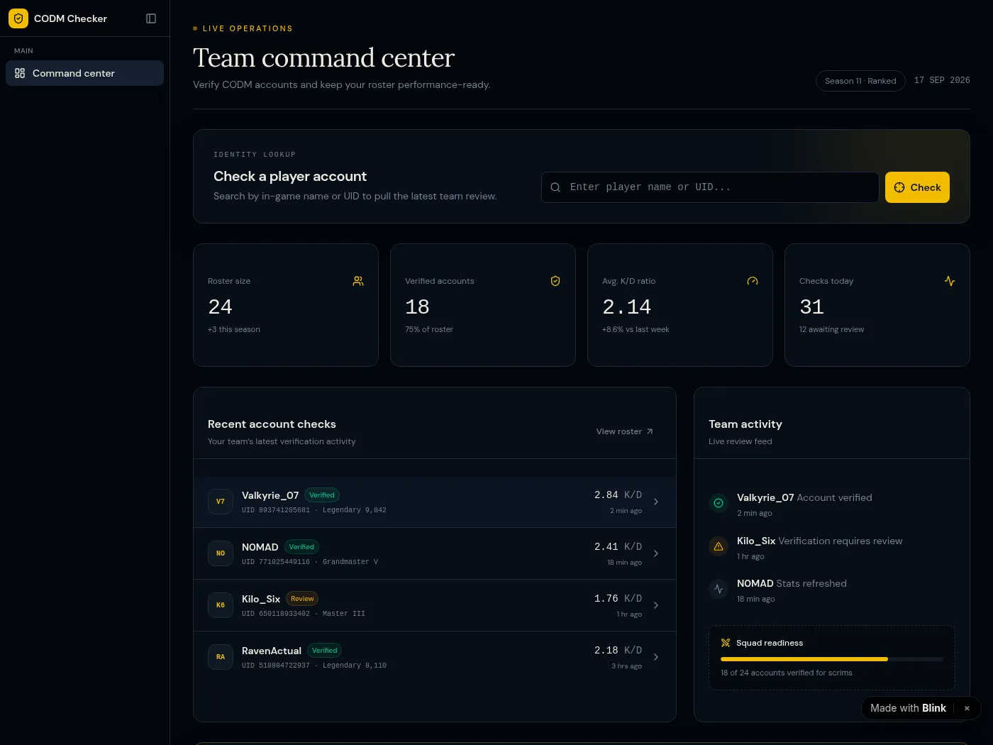COD Mobile Stat Checker