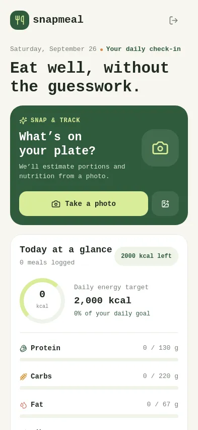 SnapMeal AI Tracker