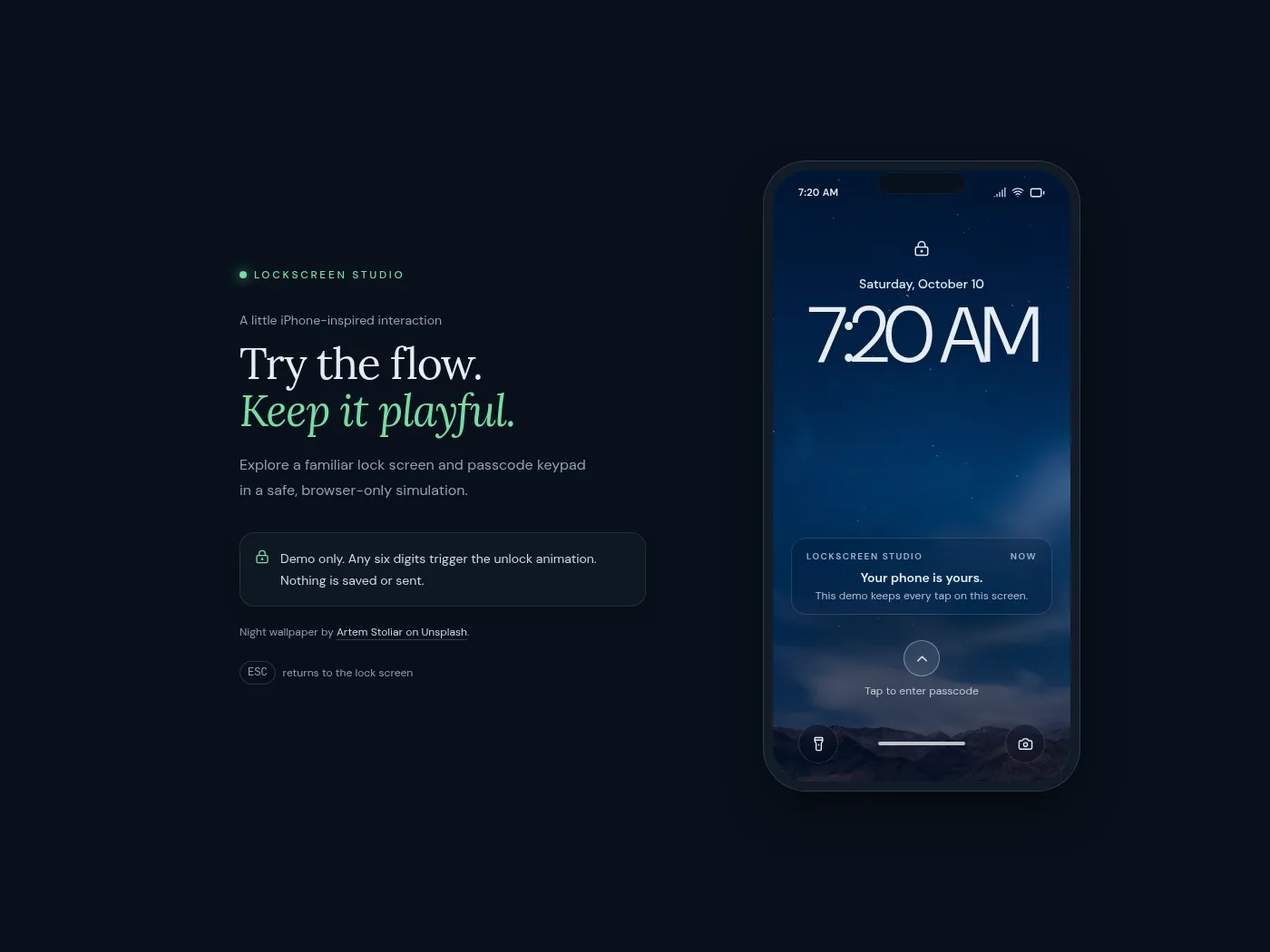Lockscreen Code Simulator