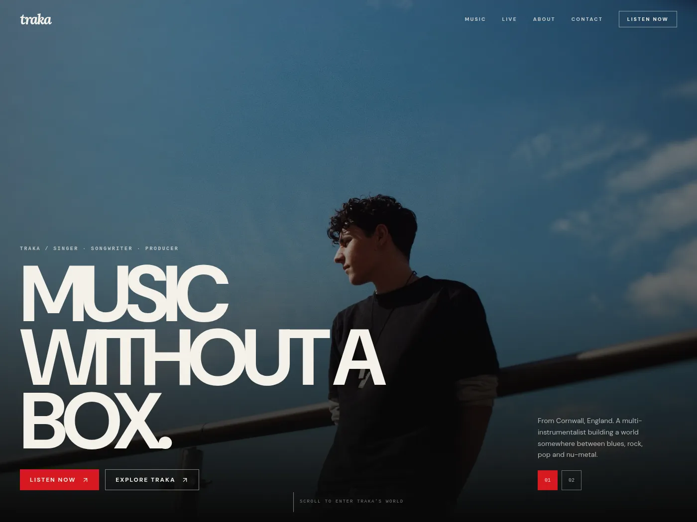 Traka Artist Website Redesign
