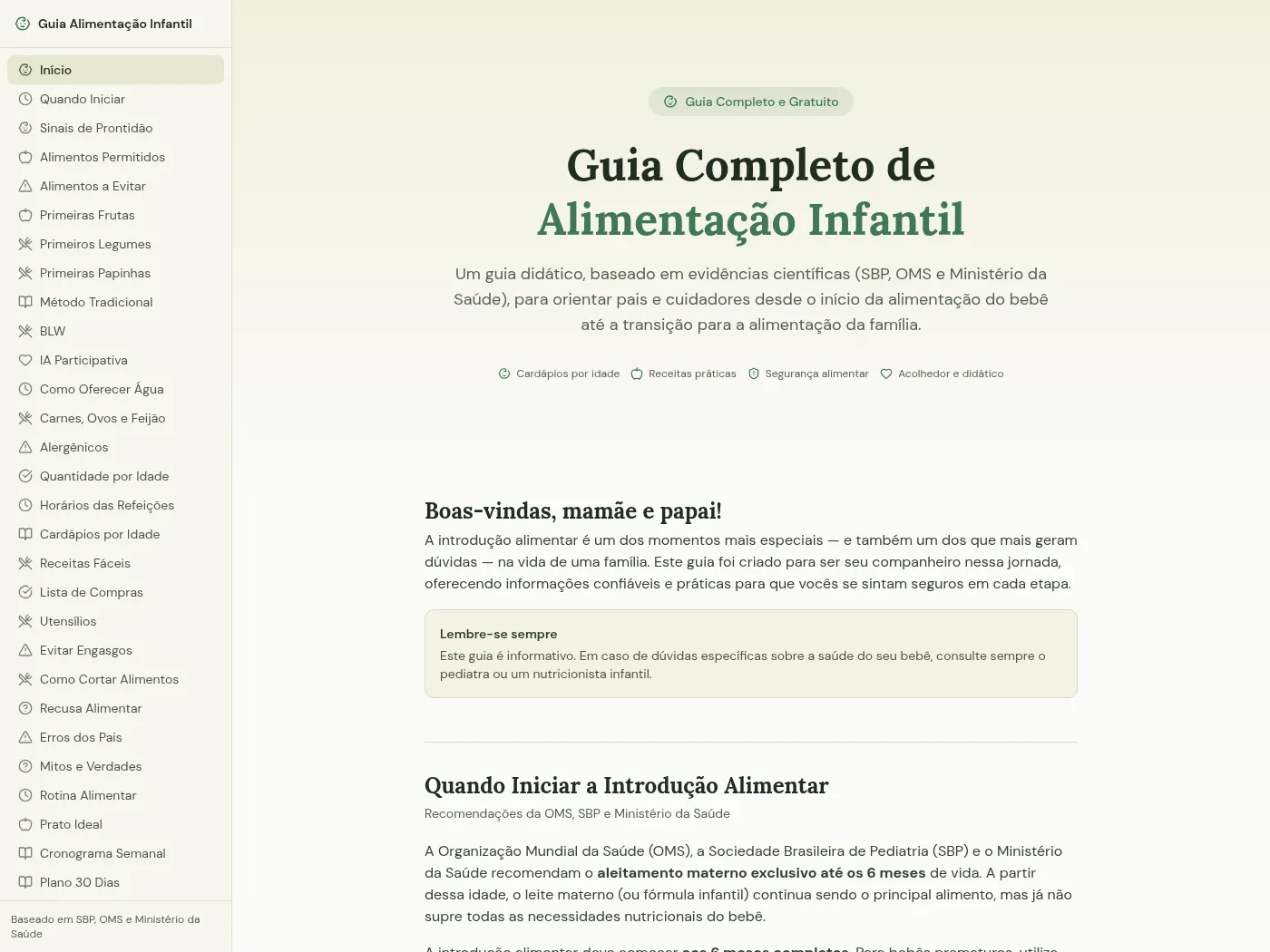 Guia Completo Alimentação Infantil