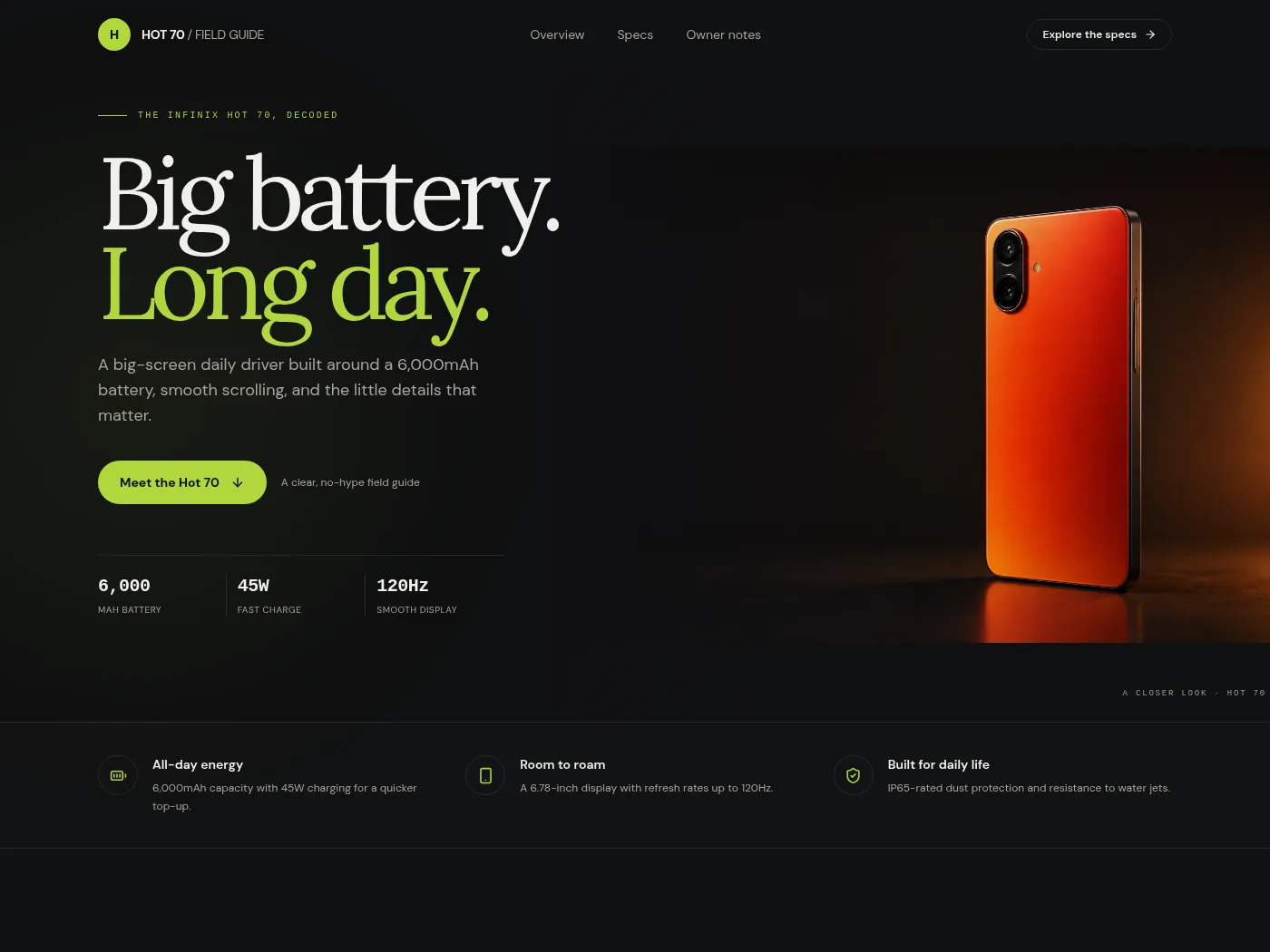 Infinix Hot 70 Hub