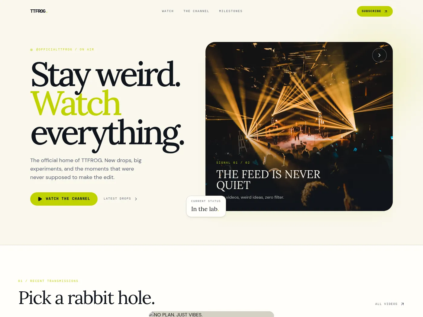 TTFROG Channel Promo Site