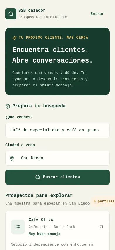 B2B Cazador App