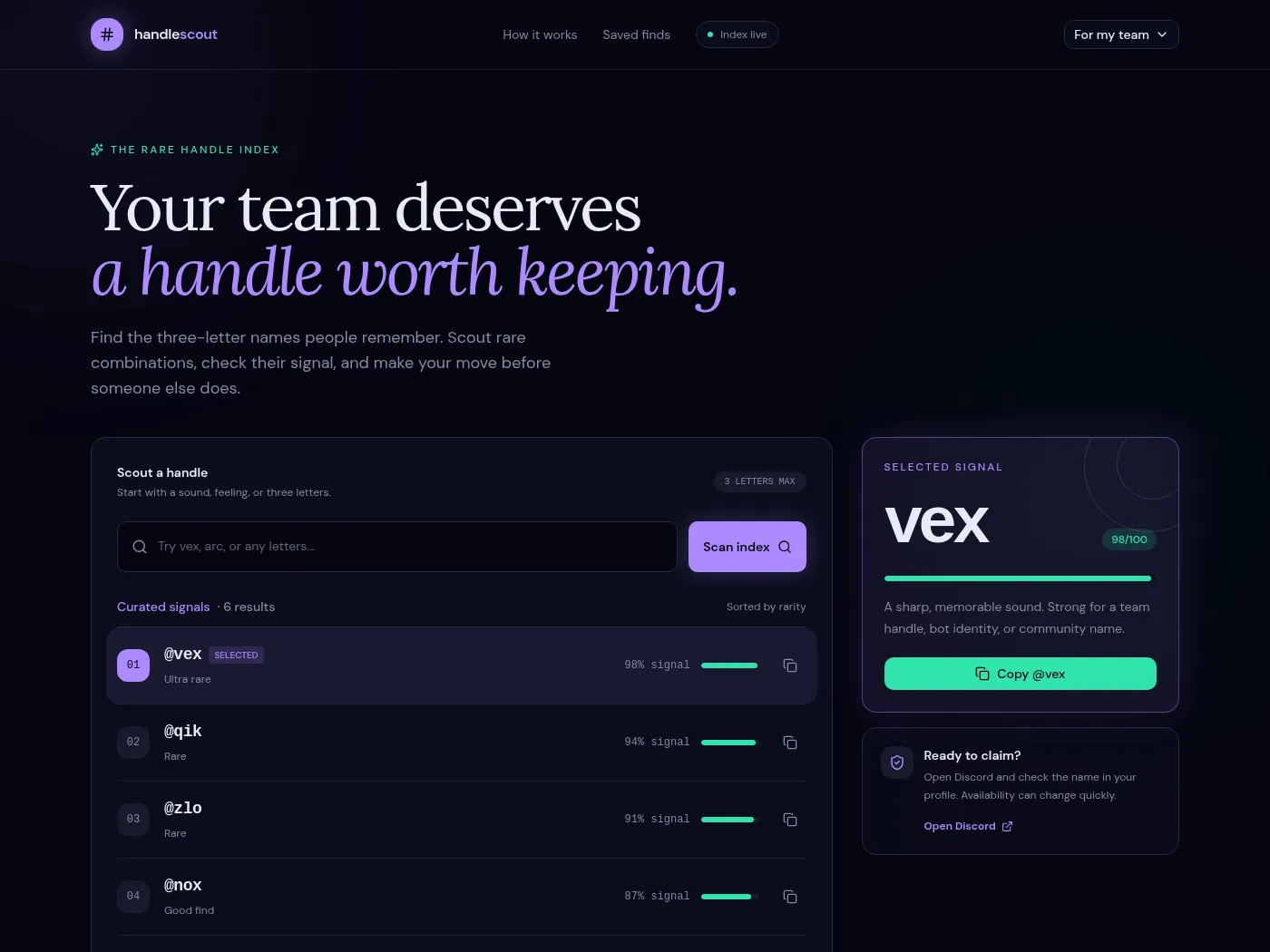 Rare Discord Handle Finder