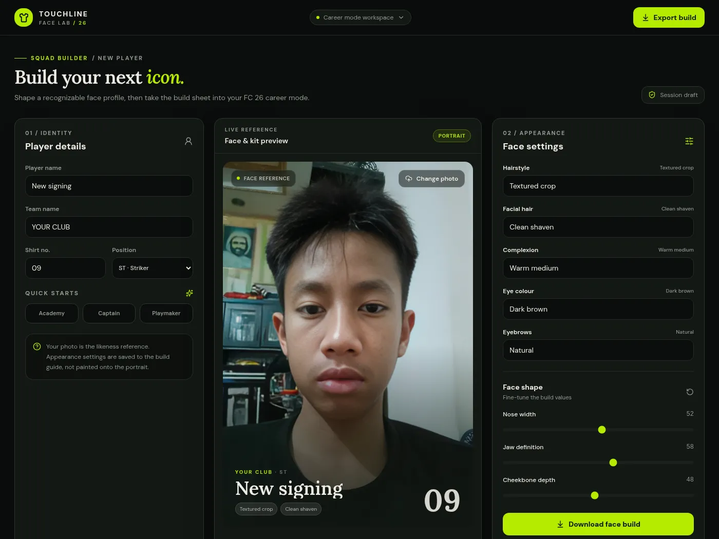 FC 26 Face Creator