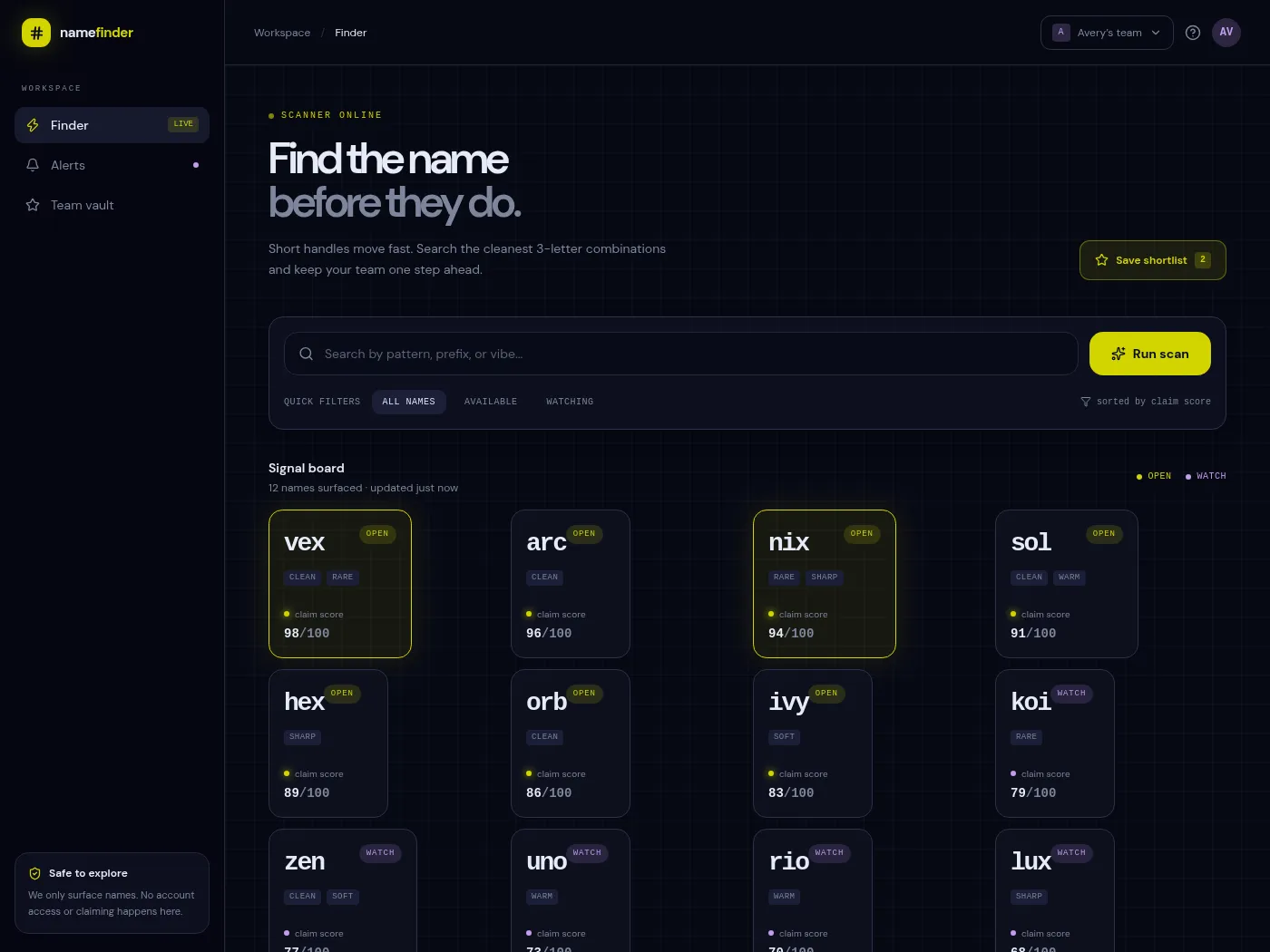 Discord Name Finder