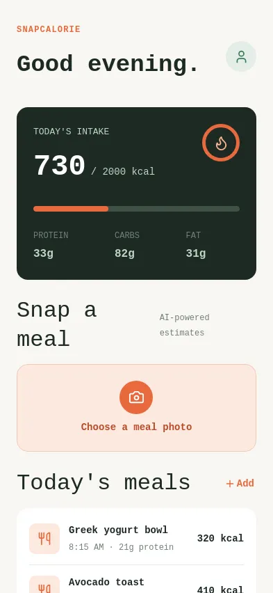 SnapCalorie Tracker