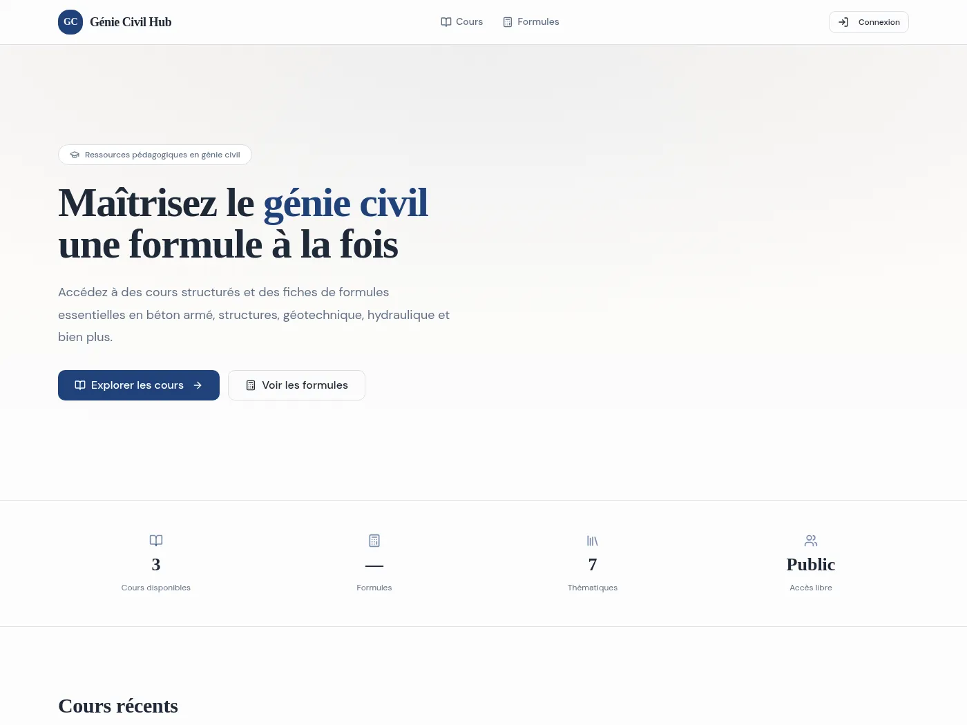 Génie Civil Learning Hub