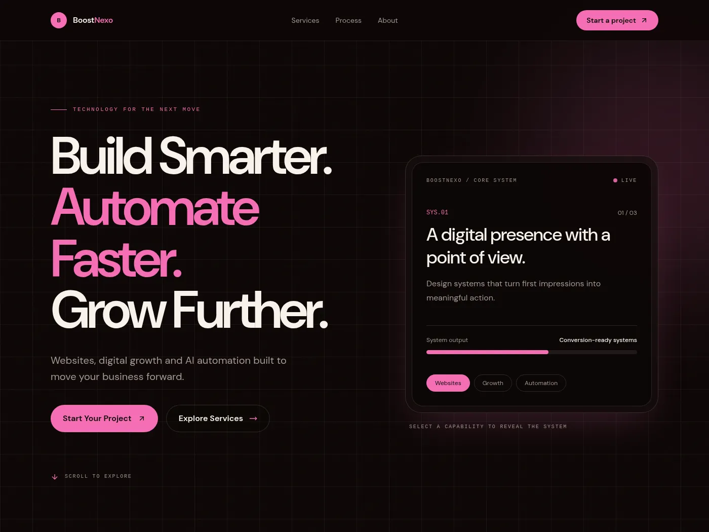 BoostNexo Tech Website
