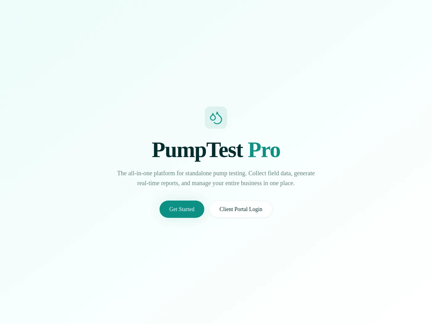 PumpTest Pro Portal