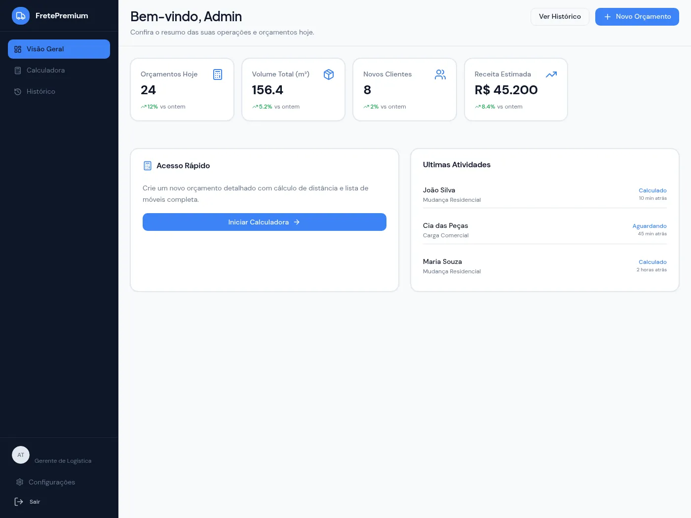 FretePremium Calculadora