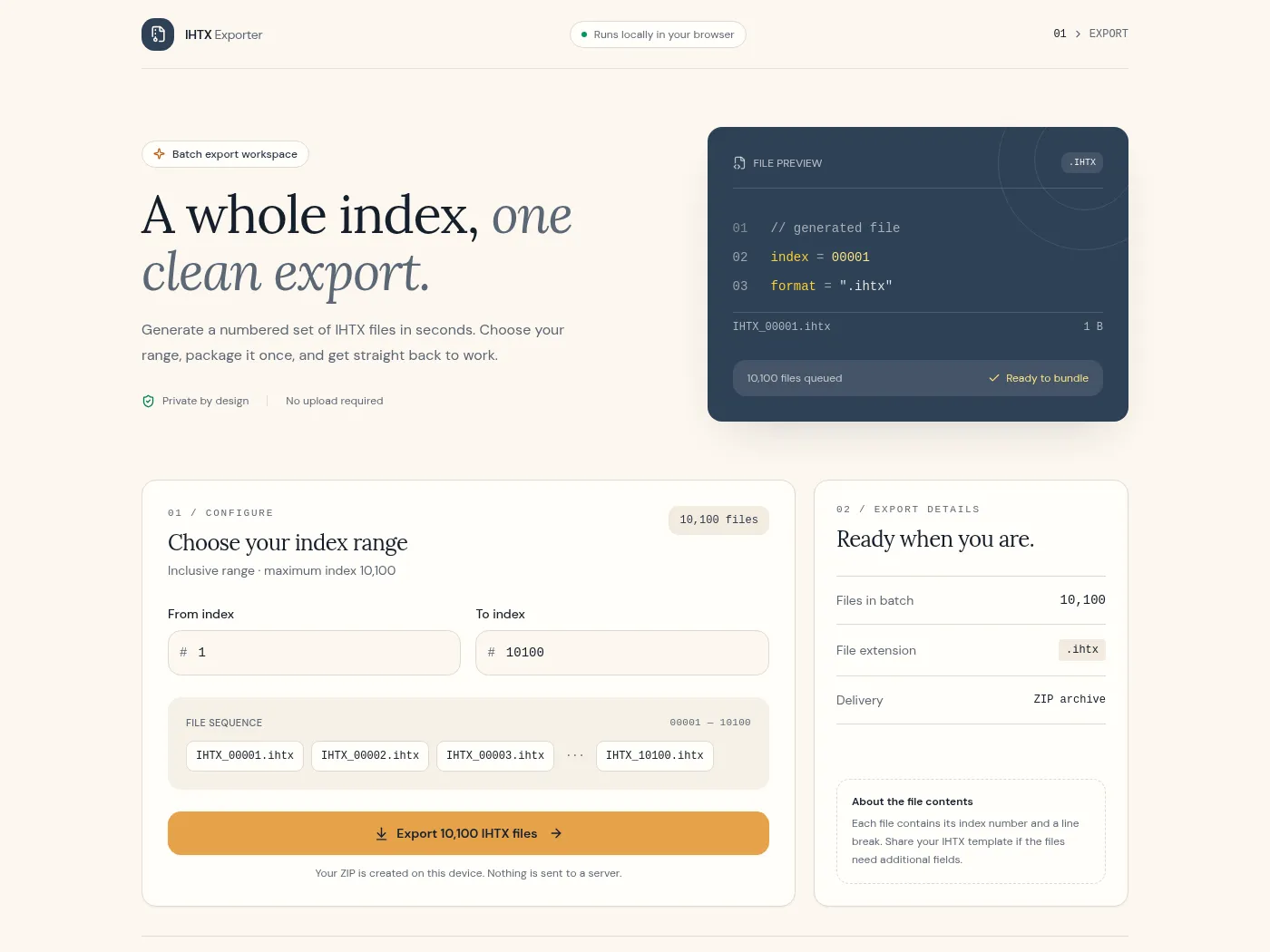 IHTX Exporter