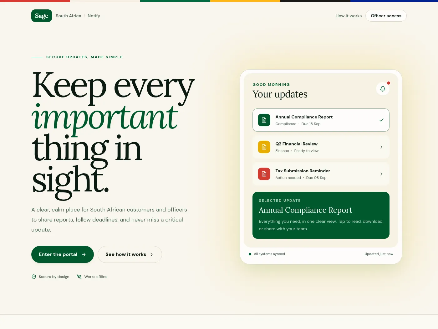 Sage Notify Portal