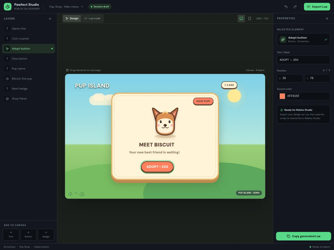 Roblox GUI Designer