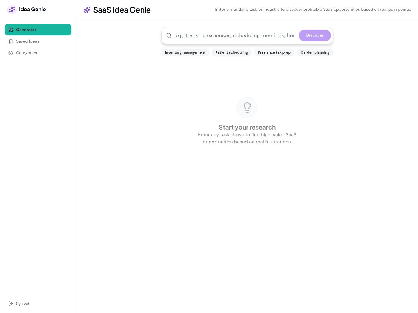 SaaS Idea Genie