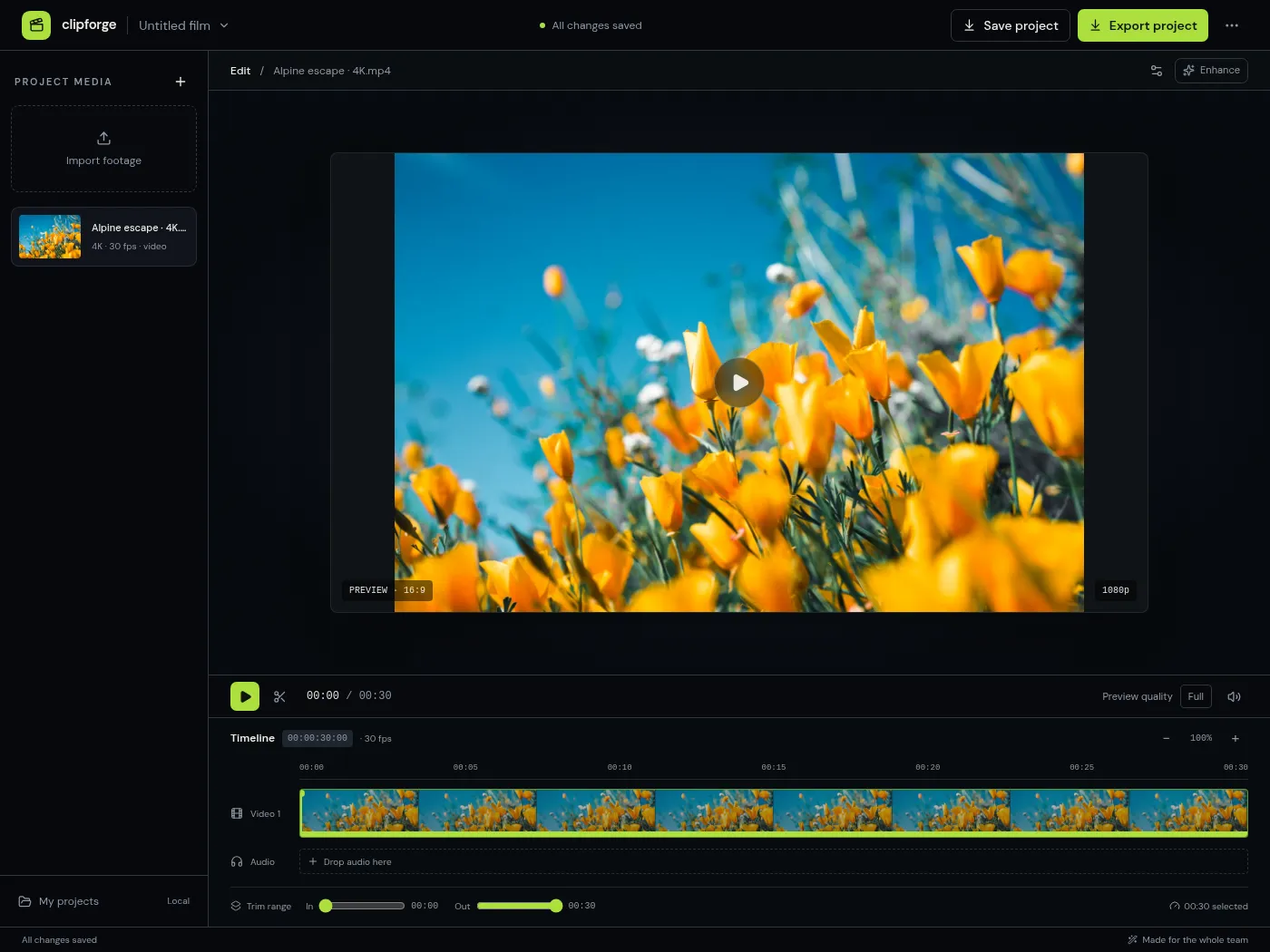 ClipForge Editor