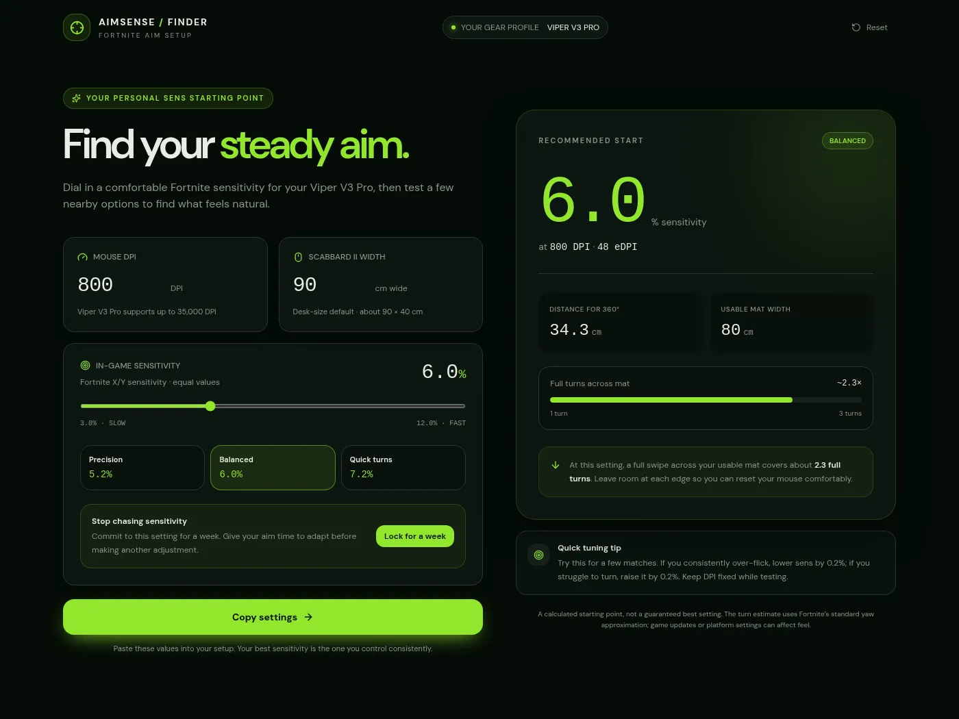 AimSense Finder
