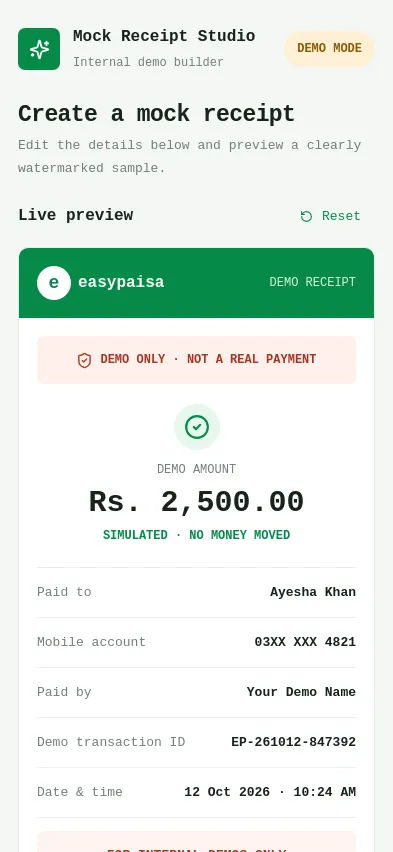 EasyMock Pay Generator