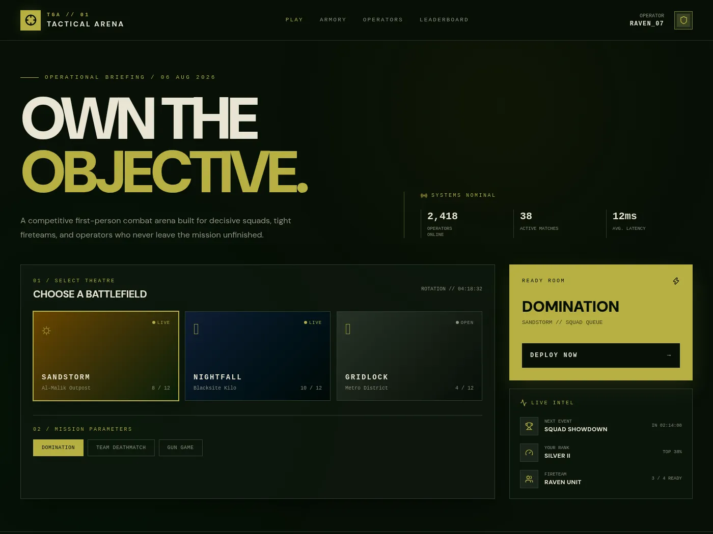 Tactical Game Arena