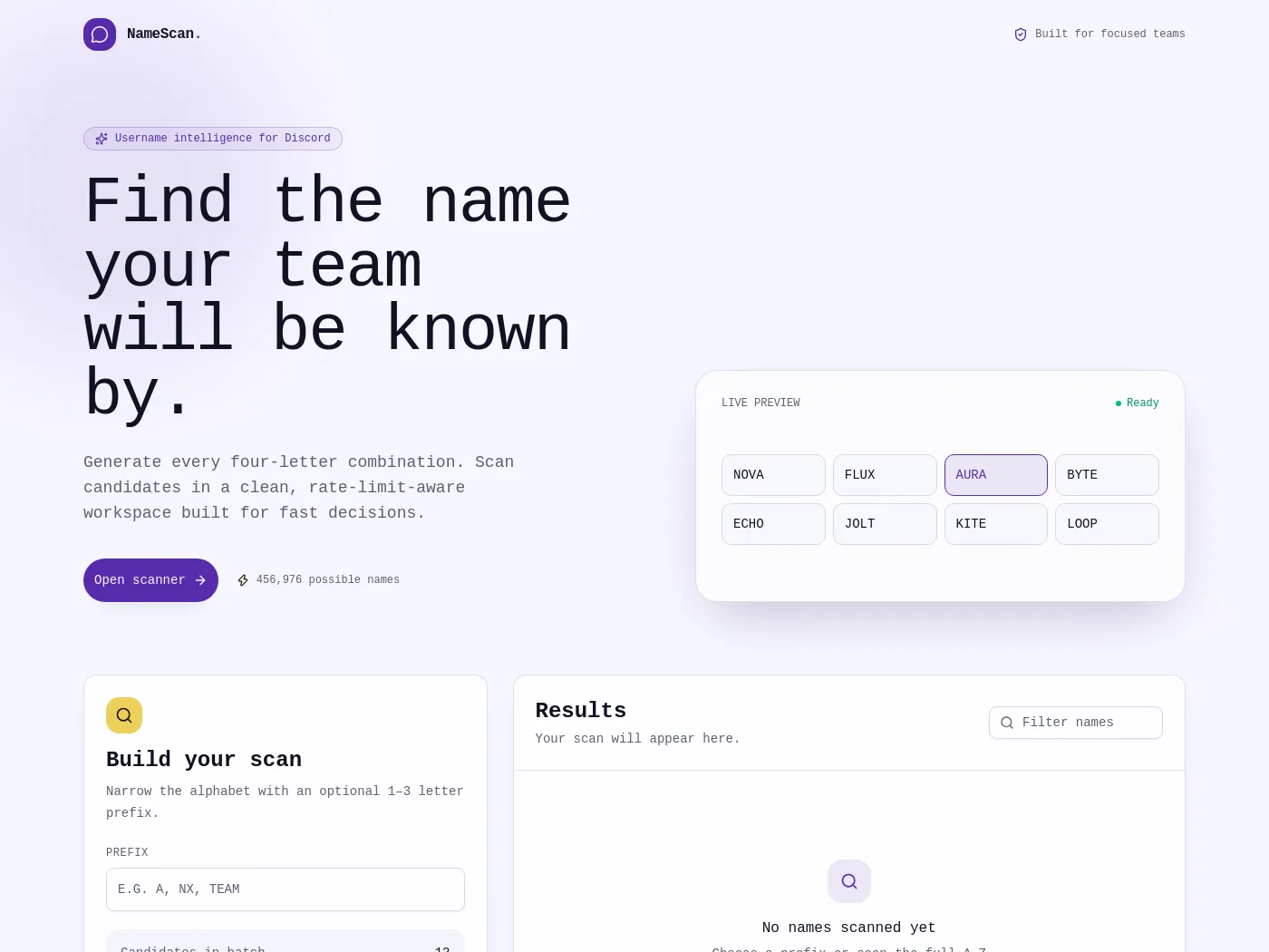 Discord Name Scanner