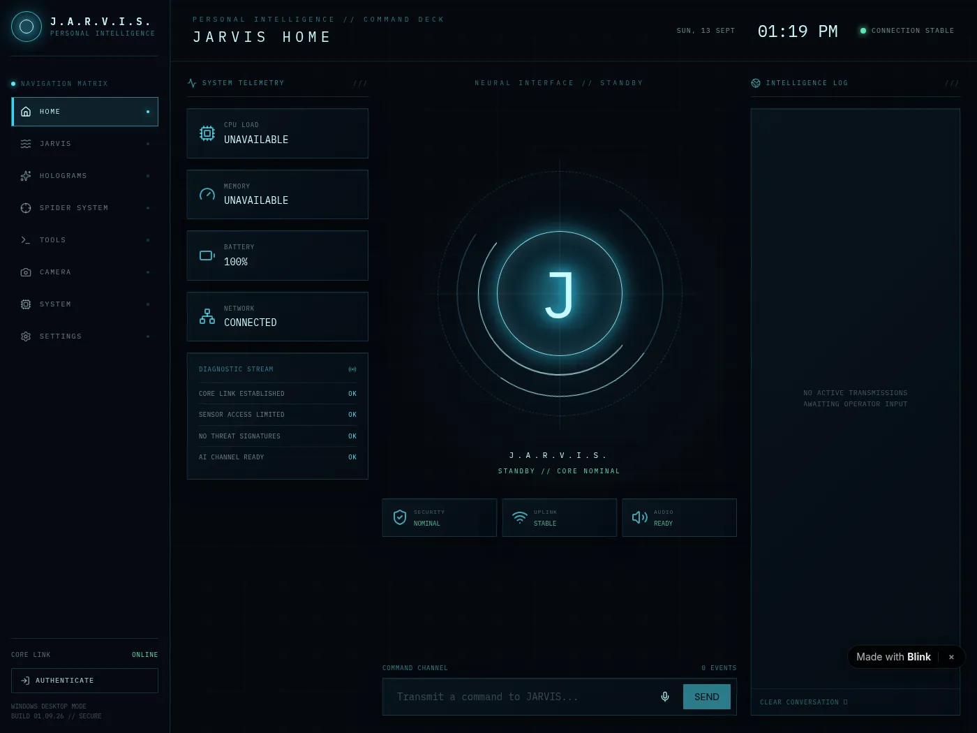 JARVIS Control Center
