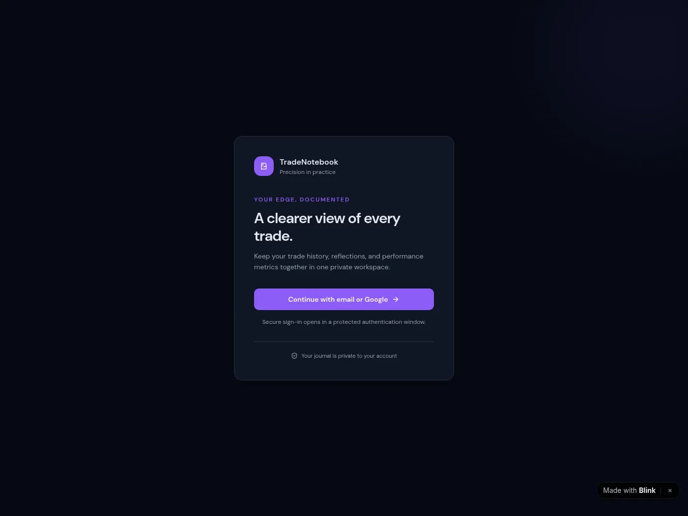 TradeNotebook Web App