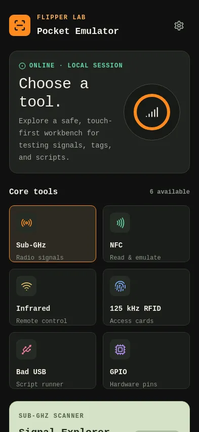 FlipperZero Emulator Mobile
