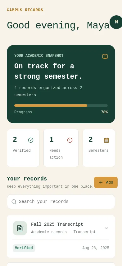 Campus Record Tracker