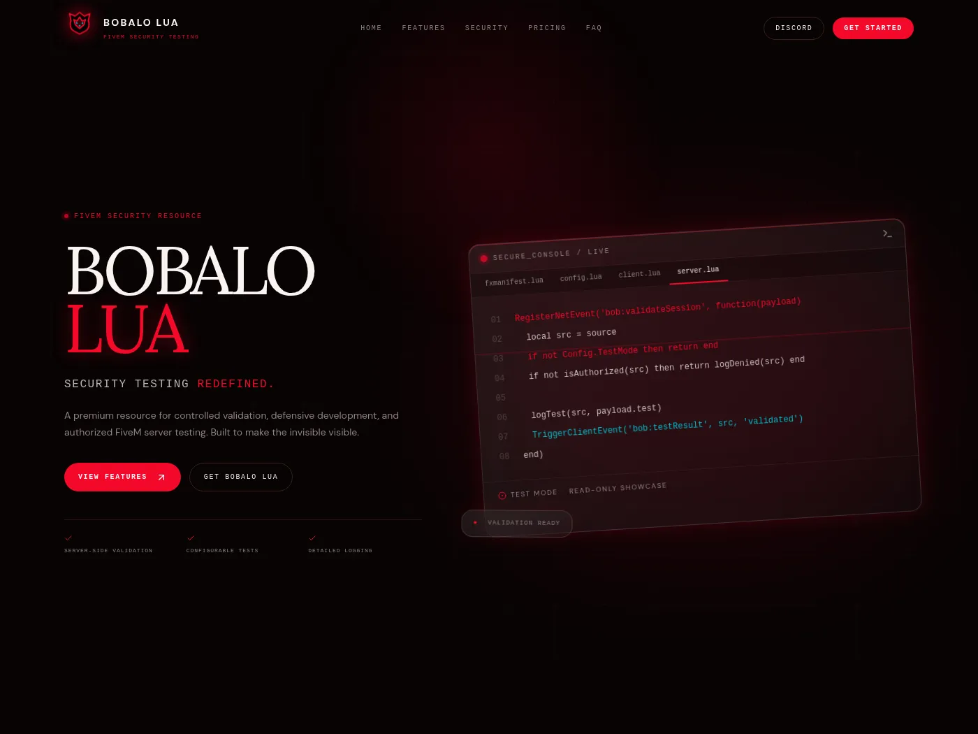 BOBALO LUA Security Site