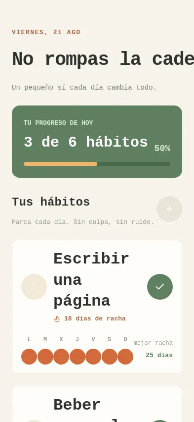 Minimalist Habit Streaks