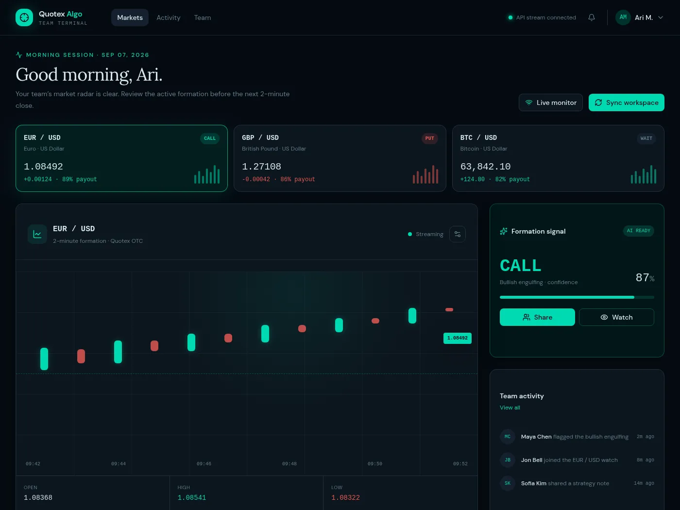 Quotex Algo Trader