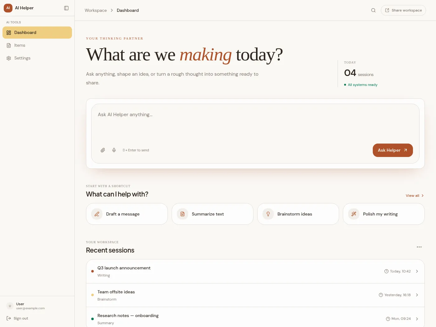 AI Helper Demo