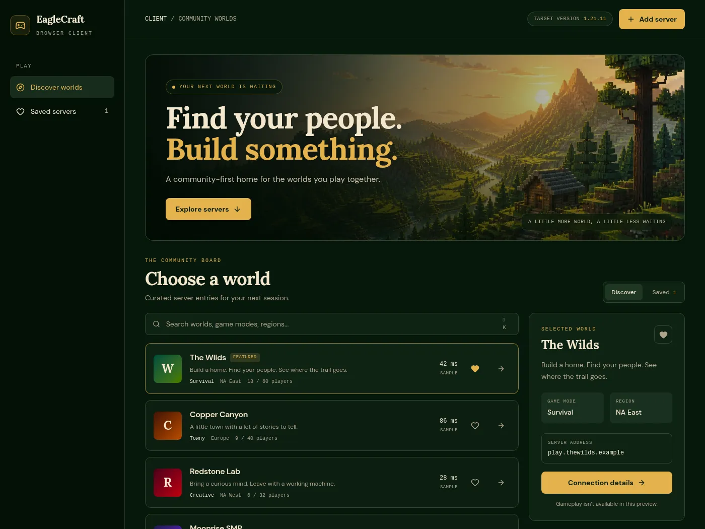 EagleCraft Web Client
