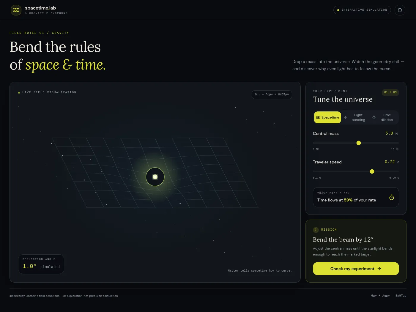 Relativity Explorer Game