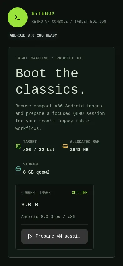 Retro VM Tablet App