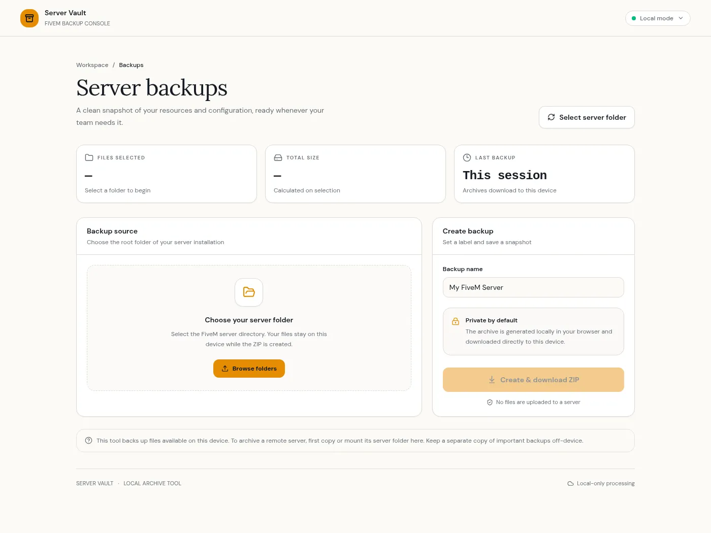 FiveM Server Backup Tool